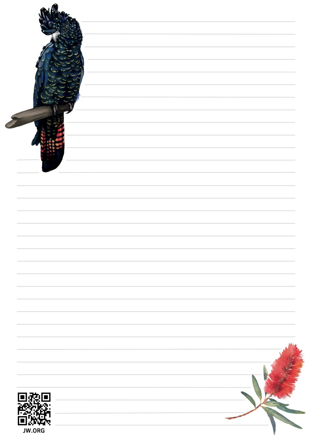 Printable Stationery With QR Code | 2 Letter Writing Paper Templates ...