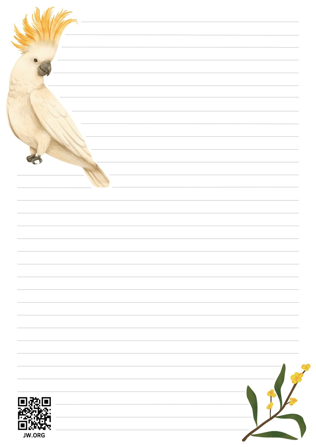 Printable Stationery With QR Code 2 Letter Writing Paper Templates With ...