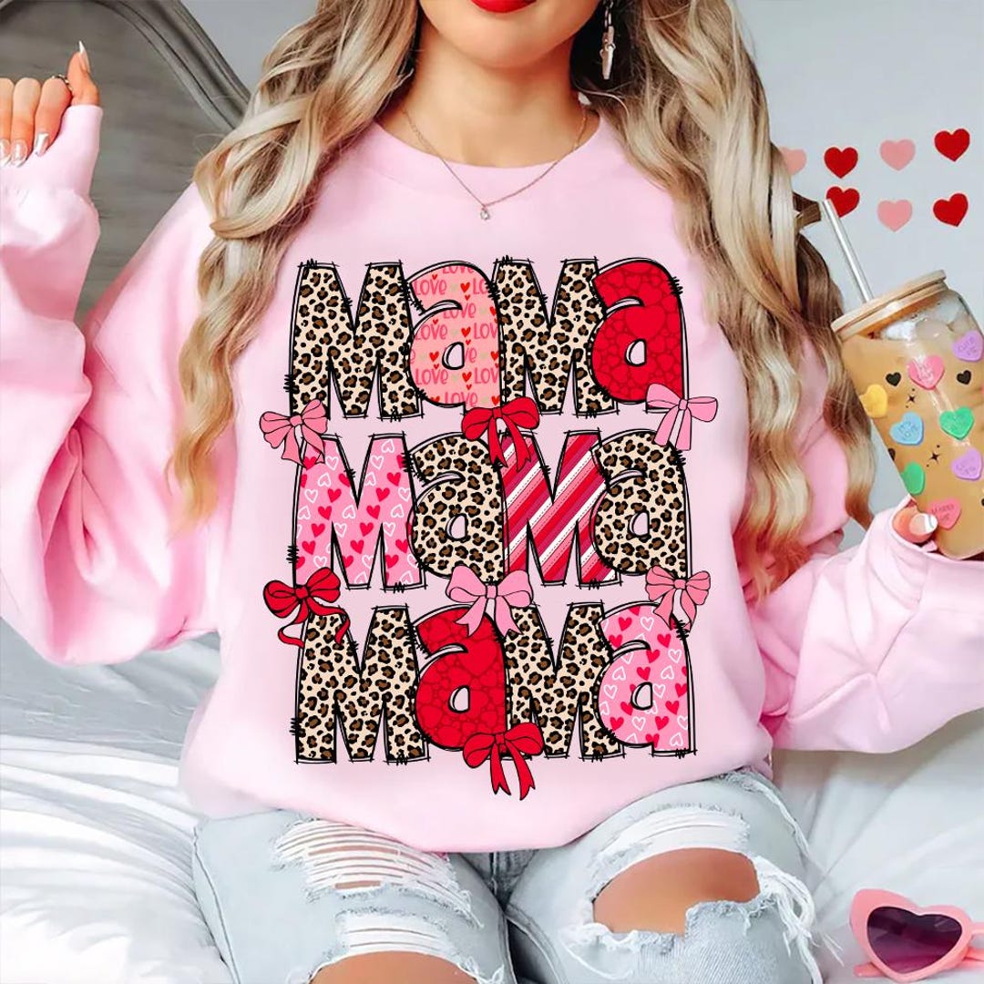 Leopard Mama Valentine PNG, Retro Mama Valentine Png, Coquette Mama ...
