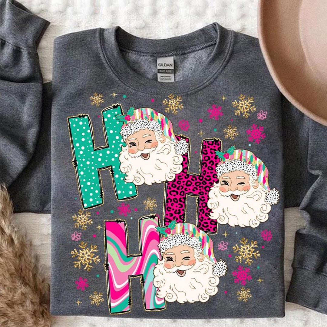 Colorful Glitter Ho Ho Ho Png, Christmas Png, Glitter Coquette ...