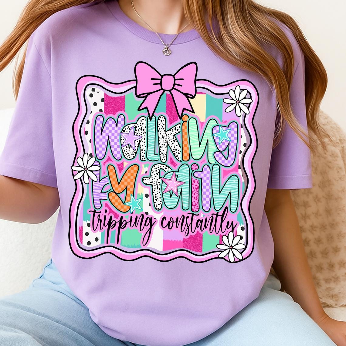 Preppy Walking by Faith Tripping Constantly PNG, Religious PNG, Trendy ...