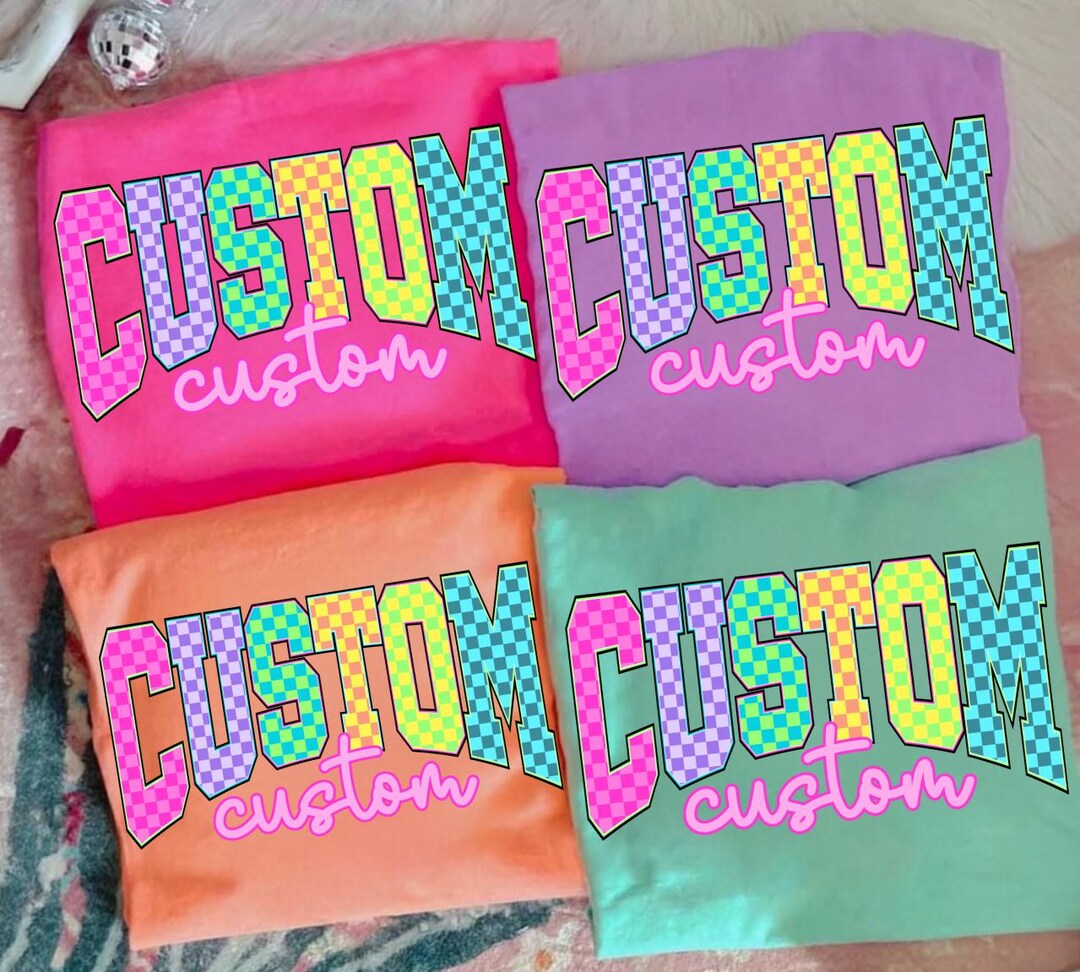 Checkered Custom Back to School PNG Neon Distressed, Kindergarten Pre-k ...