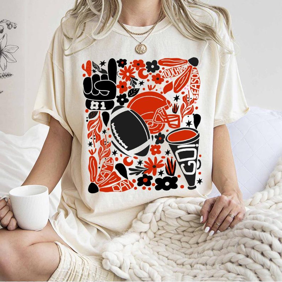 Touchdown Season Hand Draw Png, Retro Football Png, Football Mom Png ...