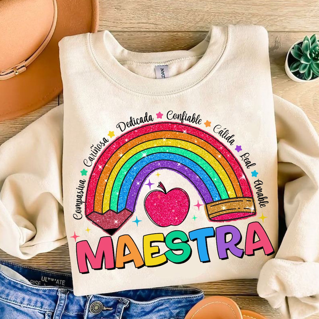 Lápiz arcoíris para profesor de español, Png para enseñar, inspirar, amar, Png para agradecer al ...