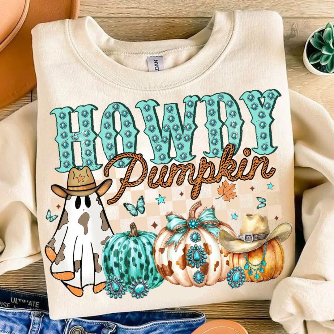 Howdy Fall Western Pumpkin Png Sublimation, Fall Cowhide Pumpkin, Fall ...