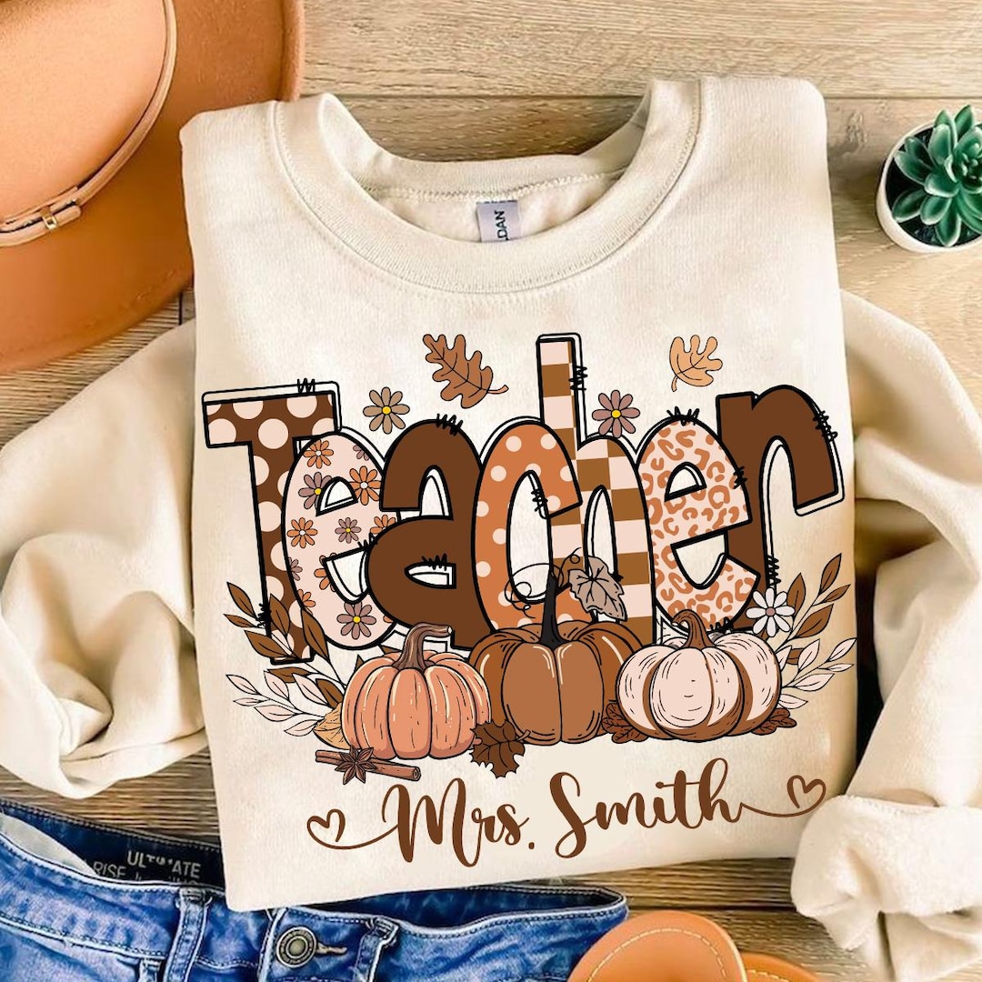 Teacher Fall Pumpkin Png, Teacher Halloween Png, Pumpkin Season Png ...