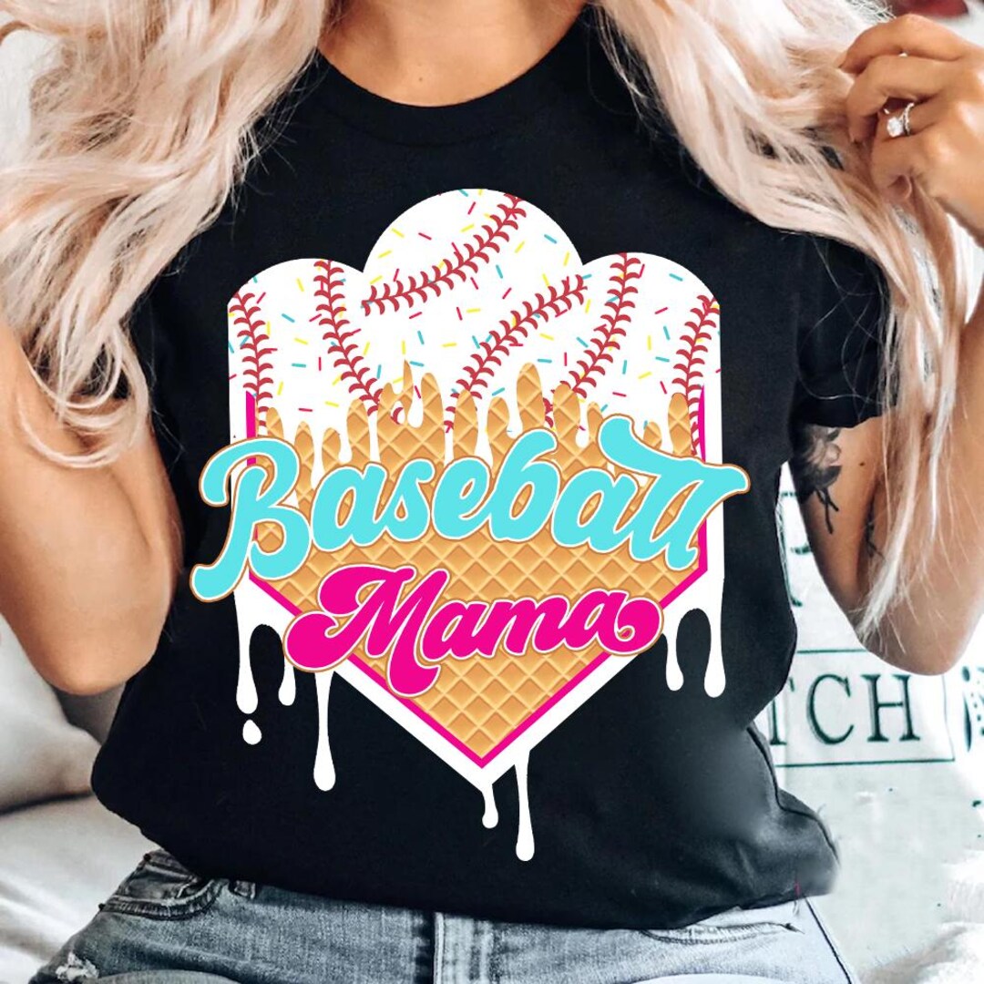 Baseball Mama Drip Png, Baseball Ice Cream Drip Png, Baseball Mom ...