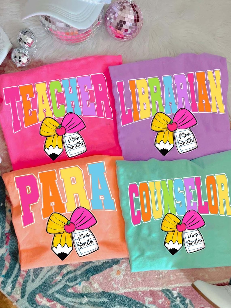 Custom Teacher Back to School PNG Neon Disstressed Bundle, Custom ...