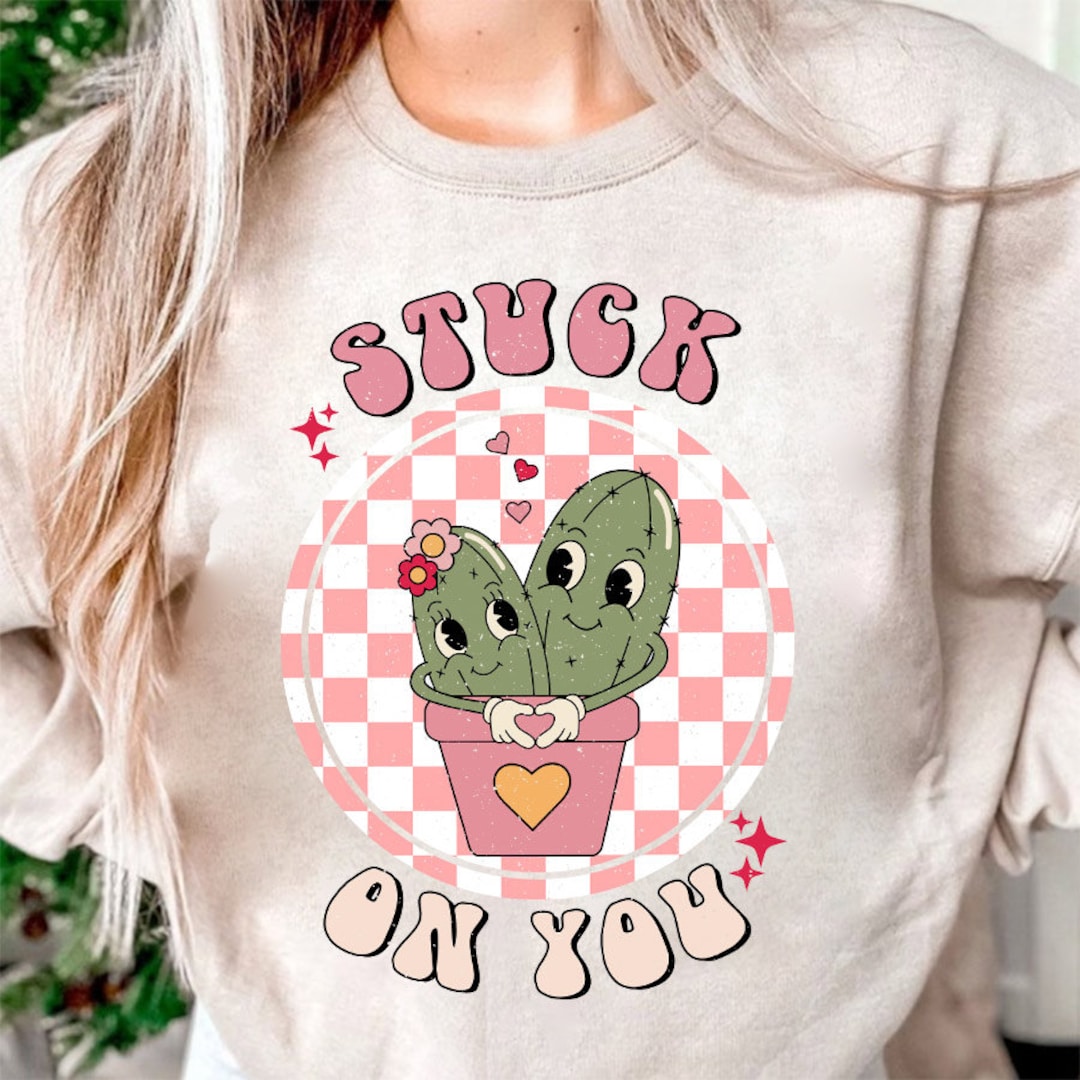 Stuck on You Cactus Png Sublimation Designs Download, Valentine's Day ...
