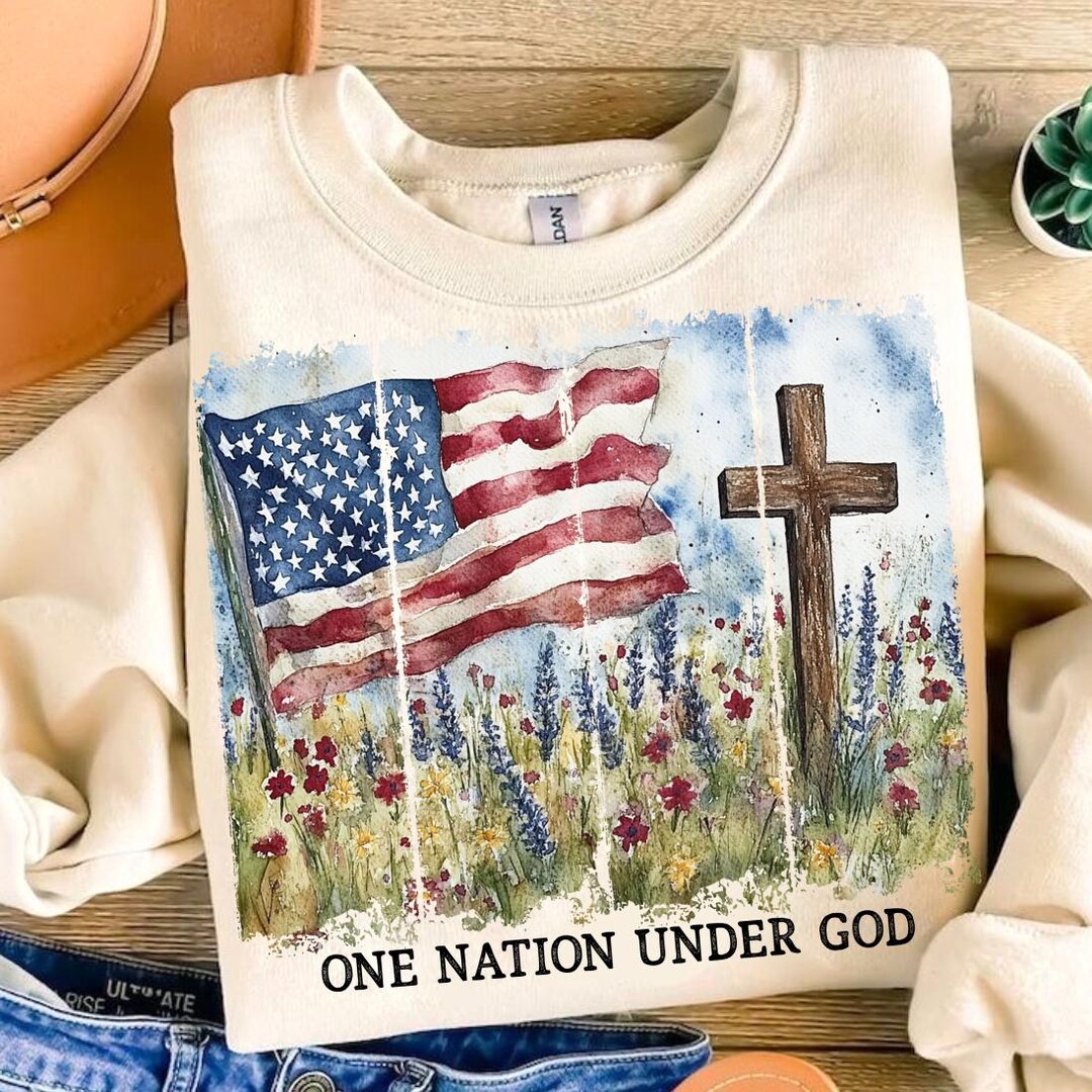 One Nation Under God PNG, 4th of July Christian Patriotic Sublimation ...