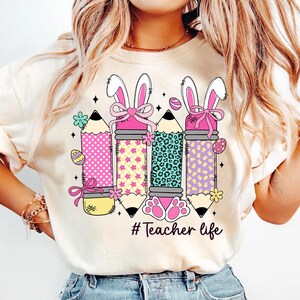 Teacher Easter Pencil Bunny Png, Easter Teacher Png, Happy Easter Png ...