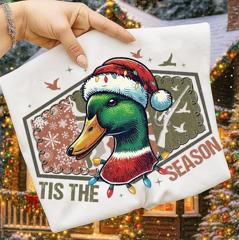 Christmas Duck Hunting Camo PNG, Tis the Season Png, Merry and Bright ...