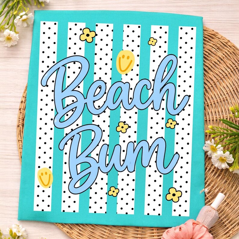 Stripes Retro Summer Png Polka Dots Bundle, Beach Life Png, Neon Trendy ...