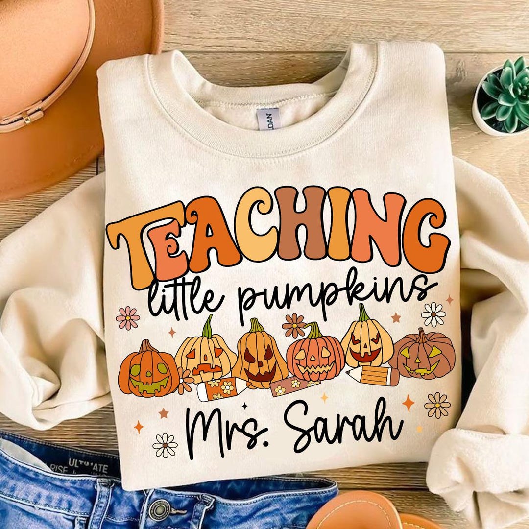 Teaching Little Pumpkins Png, Teacher Fall Pumpkin Png, Teacher ...