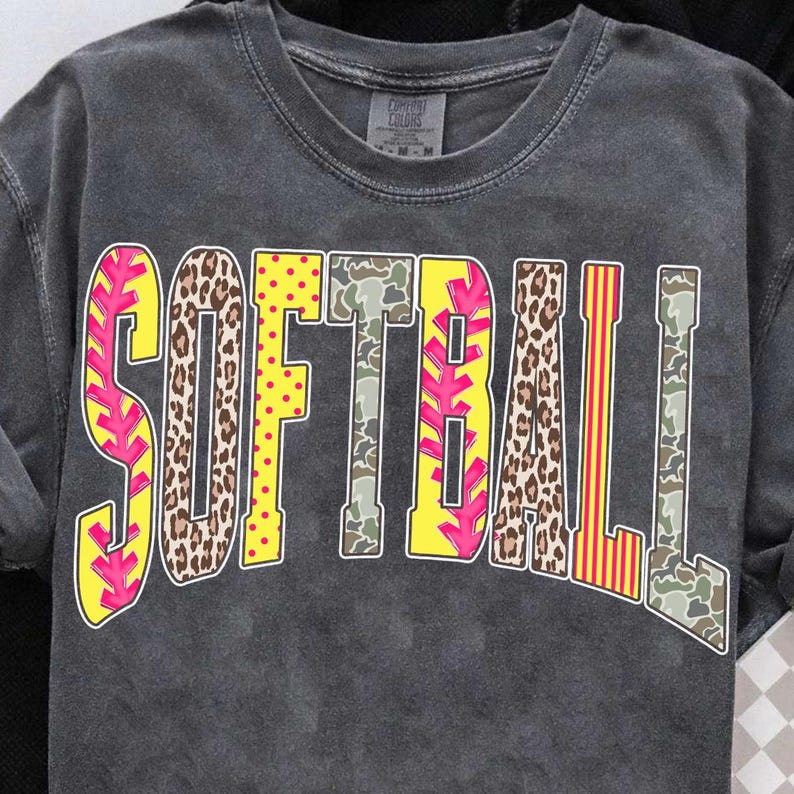 Retro Softball Game Day Png, Softball Stripes Leopard Pink Png, Camo ...