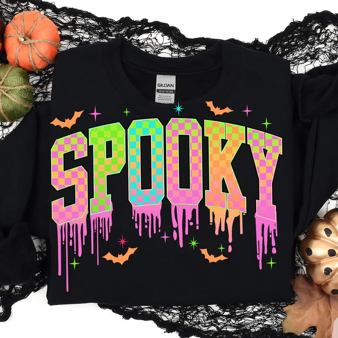 Checkered Halloween Drip Png, Cute Boo Ghost Floral Coquette Png ...