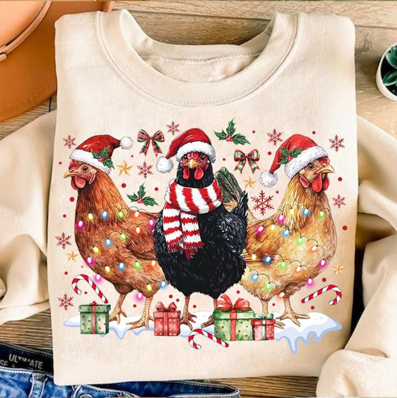 Chicken Christmas Coquette Png, Christmas Chicken Coquette Bow Png ...