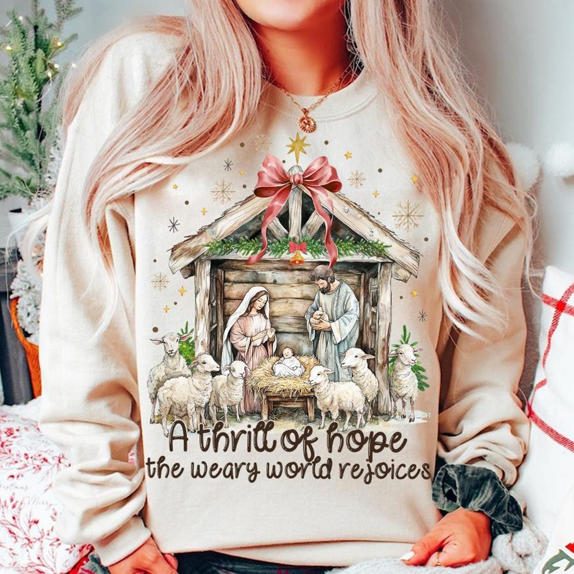 A Thrill of Hope Png, Nativity Scene Christmas Png, Coquette Jesus ...