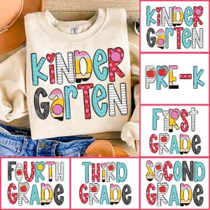 Retro Back to School Bundle, Kindergarten, First Day of School, School ...