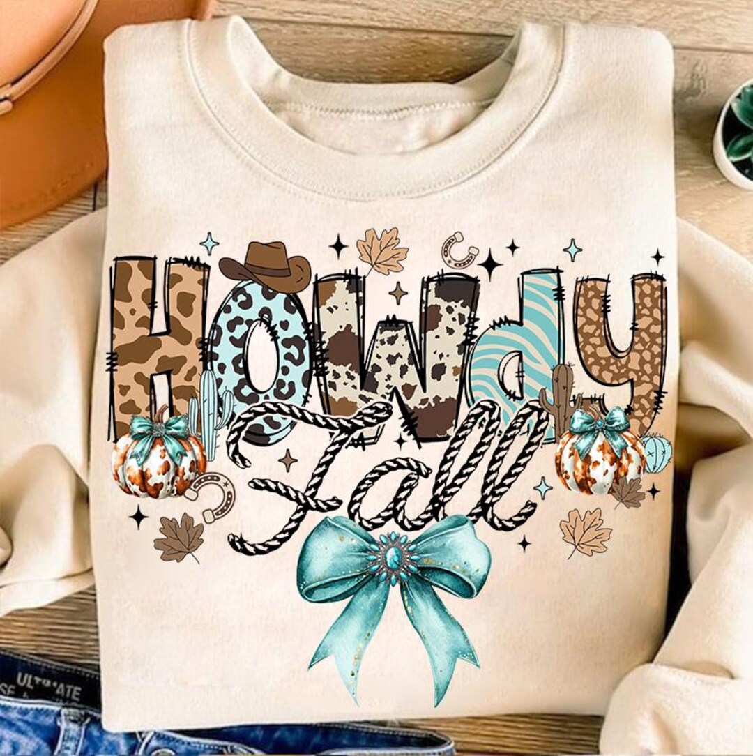 Howdy Fall Doodle Png, Howdy Fall Western Pumpkin Png Sublimation, Fall ...