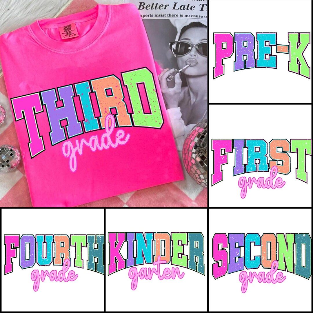 Preppy Back to School PNG Bundle, Teacher Coquette First Day of School ...