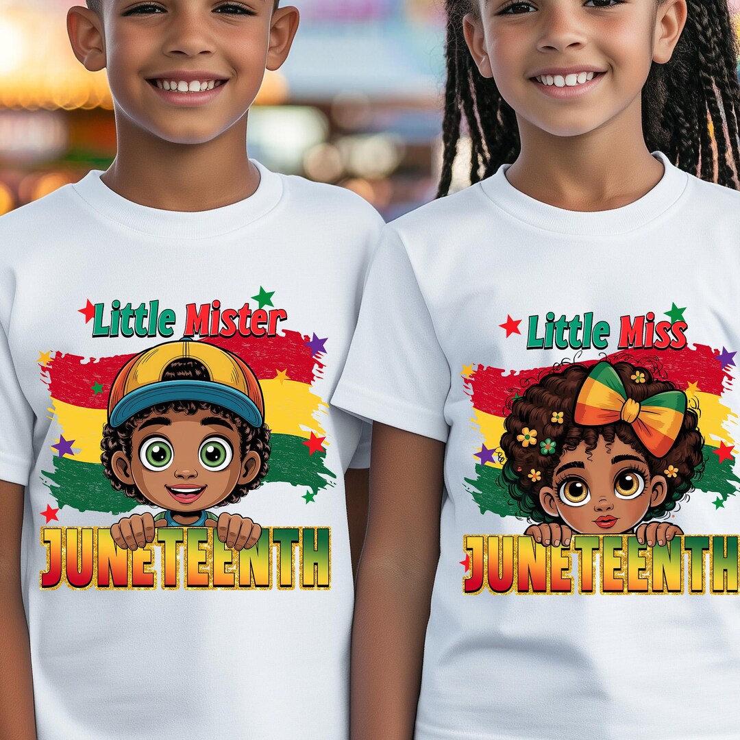 Little Miss/mister Juneteenth PNG, Black Boy/ Girl Juneteenth Design ...