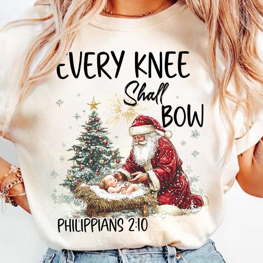 Every Knee Shall Bow PNG Sublimation, Nativity Scene Png, Santa ...