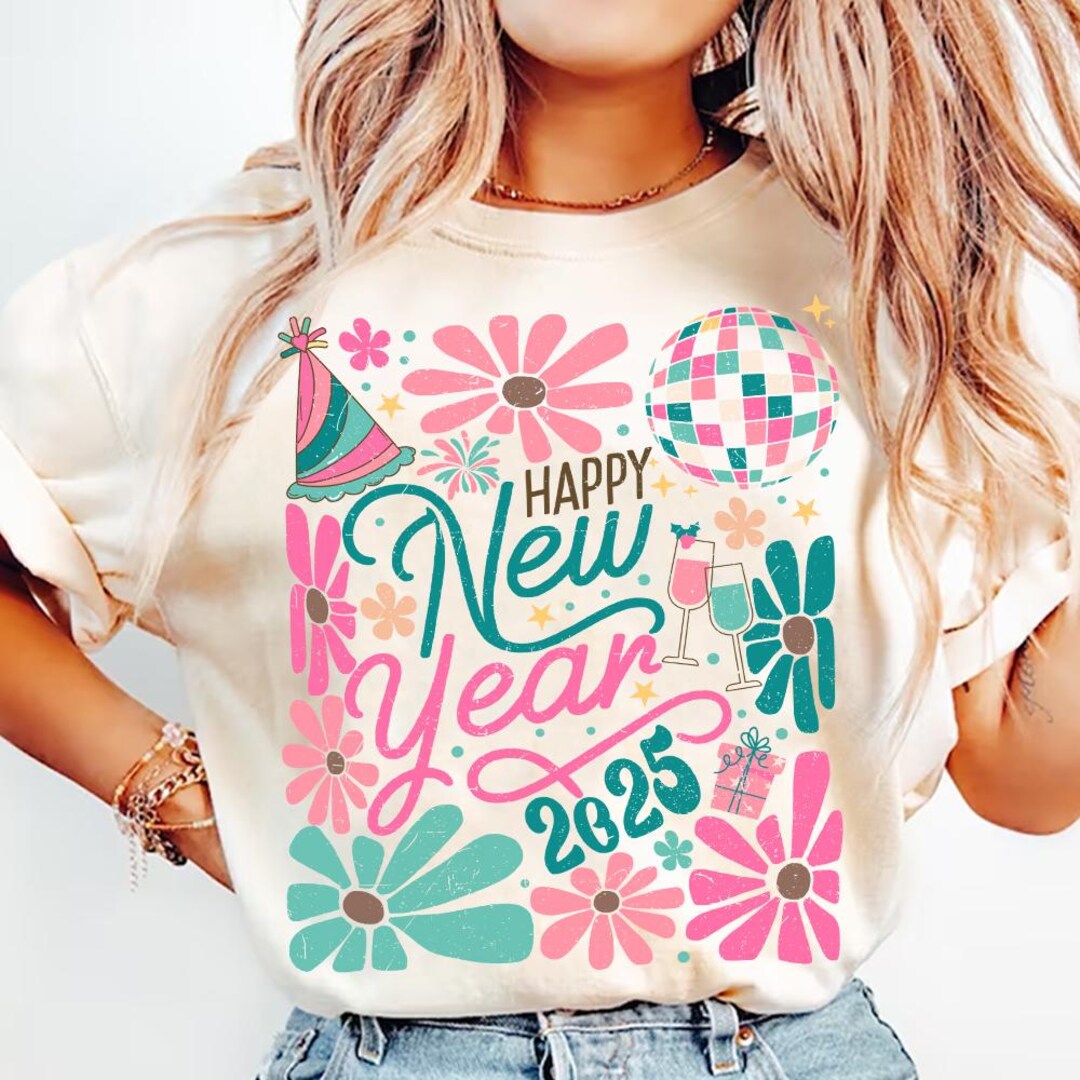Boho New Year 2025 Png, Retro New Years Png, Disco Ball Png, Pink ...