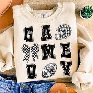 Checkered Football Png, Football Bow Png, Football Mom Png, Football ...