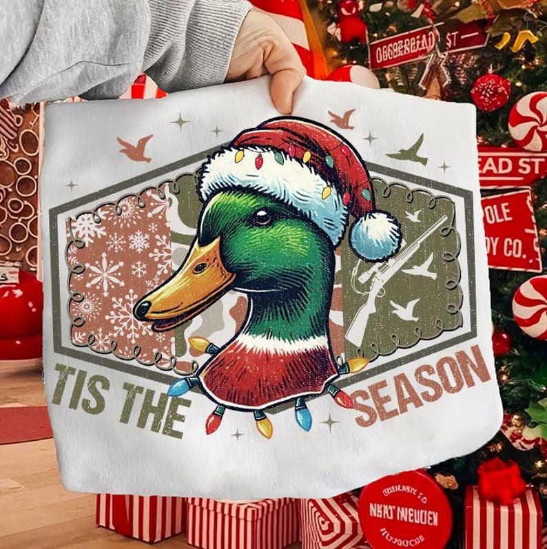 Christmas Duck Hunting Camo PNG, Tis the Season Png, Merry and Bright ...