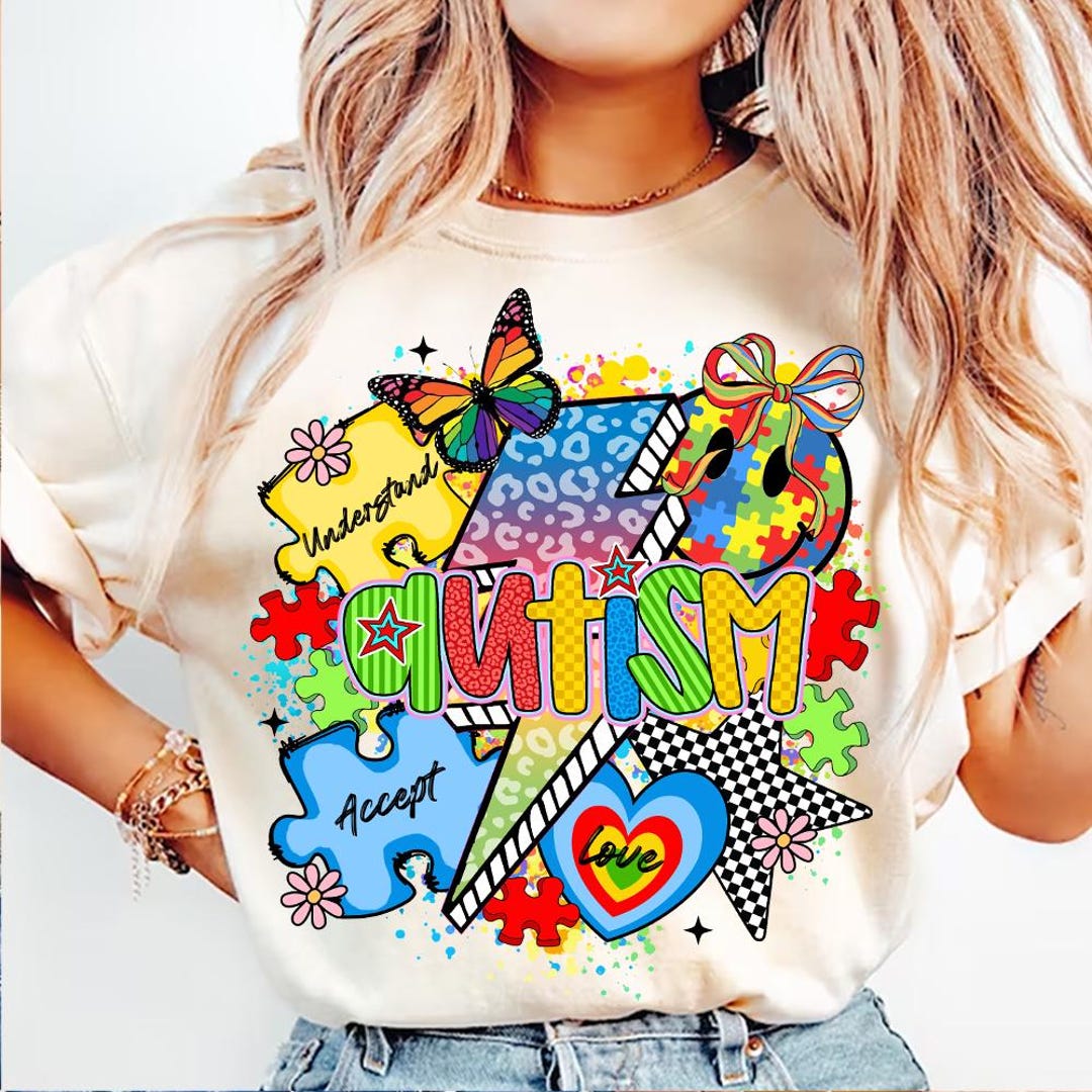 Preppy Autism Puzzle Png, Autism Heart Puzzle Png, Autism Shirt Design ...