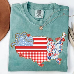 Preppy America USA Map Glitter Floral PNG, Preppy 4th of July Png ...