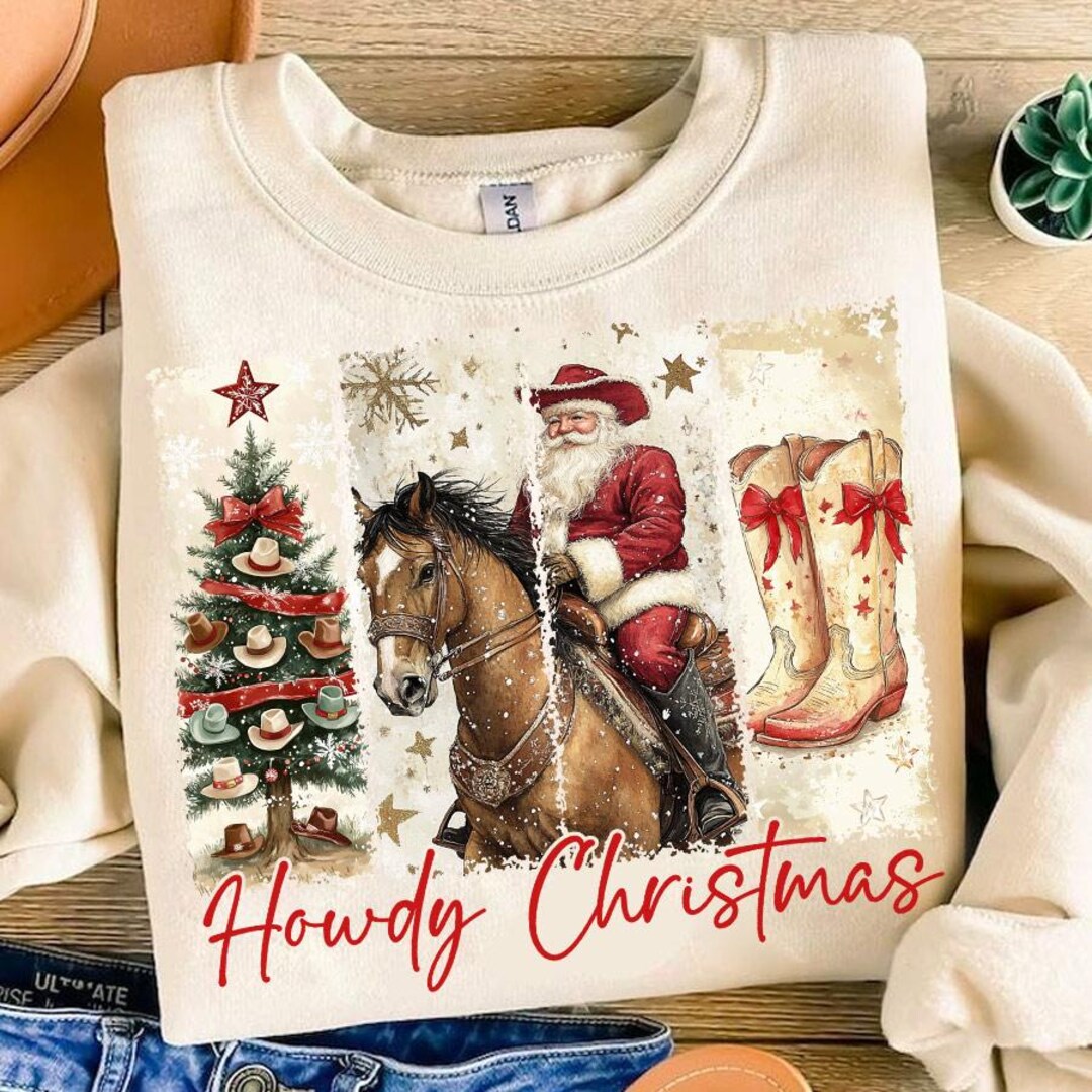 Retro Howdy Christmas Png, Western Christmas Png Design, Howdy Santa ...