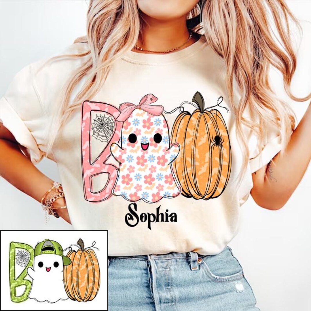 Personalized Halloween Kids Name Png, Halloween Ghost Boo Png, Ballcap ...