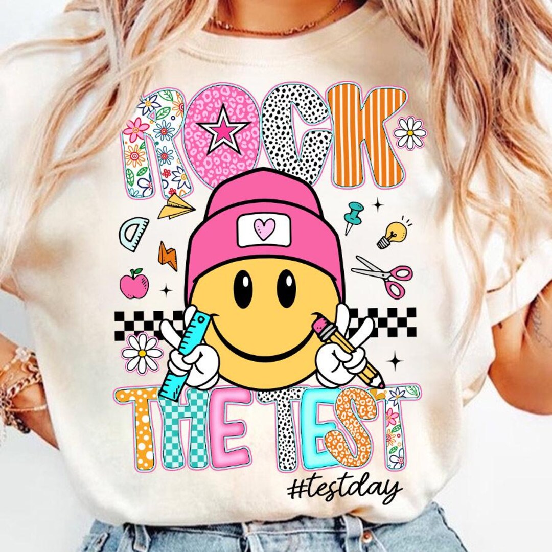 Rock the Test Png, Preppy Testing Day Sublimation, Don't Stress Just Do ...