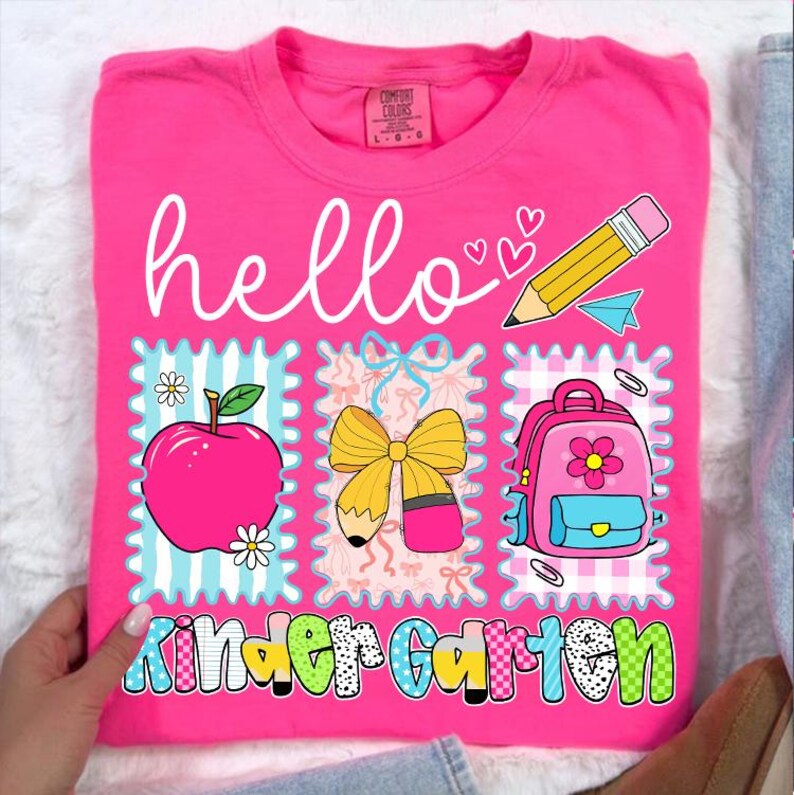 Preppy Back to School PNG Bundle, Hello Kindergarten Pre-k 1st 2d 3d ...