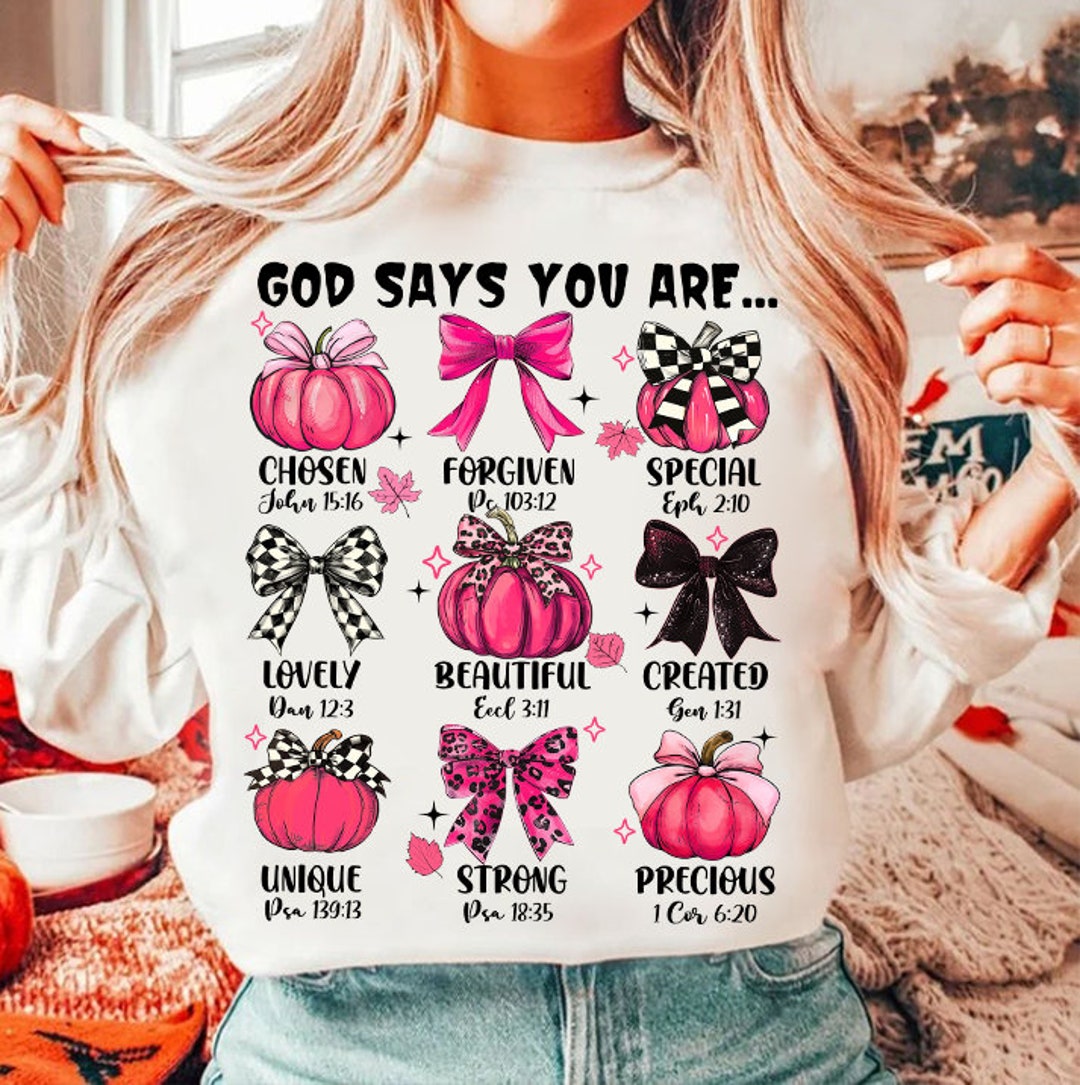 Coquette Fall Png, God Says You Are Png, Bible Verse Png, Coquette Bow ...