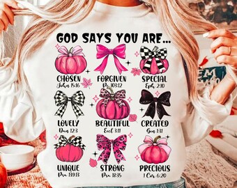 Coquette Fall Png, God Says You Are Png, Bible Verse Png, Coquette Bow ...