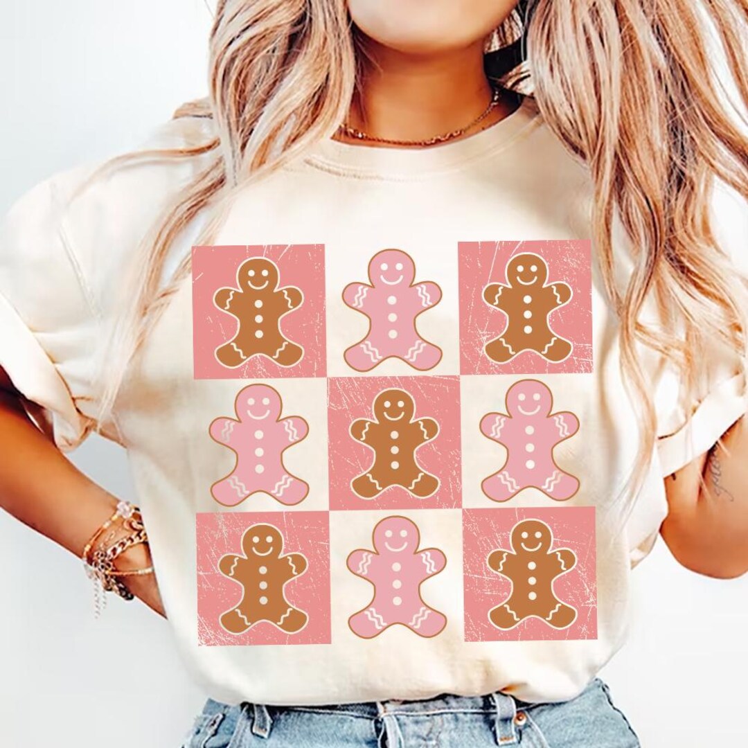Retro Checkered Gingerbread Man PNG, Trendy Distressed Christmas PNG ...
