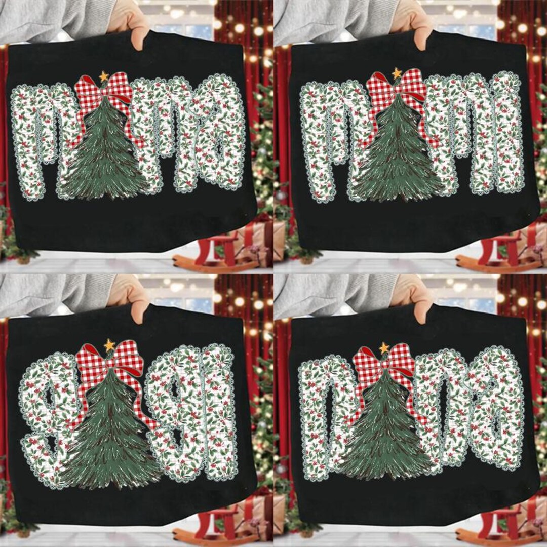 Preppy Christmas Mama Bundle Png, Coquette Mistletoe Christmas Png ...