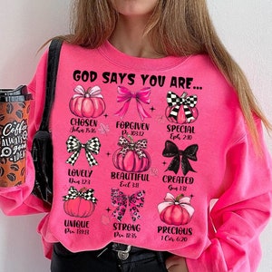 Coquette Fall Png, God Says You Are Png, Bible Verse Png, Coquette Bow ...