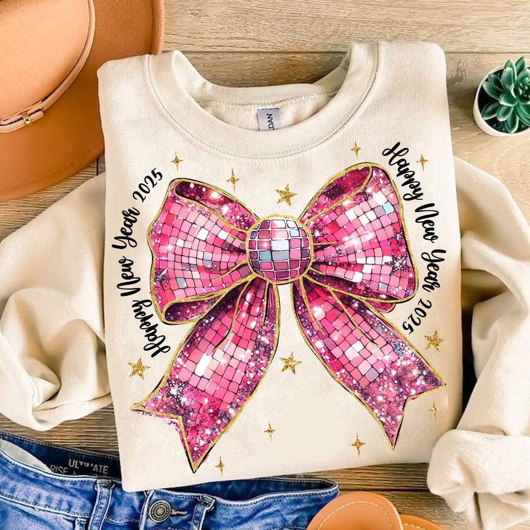 Disco Ball New Year 2025 Png, New Year Coquette Bow Png, Happy New ...