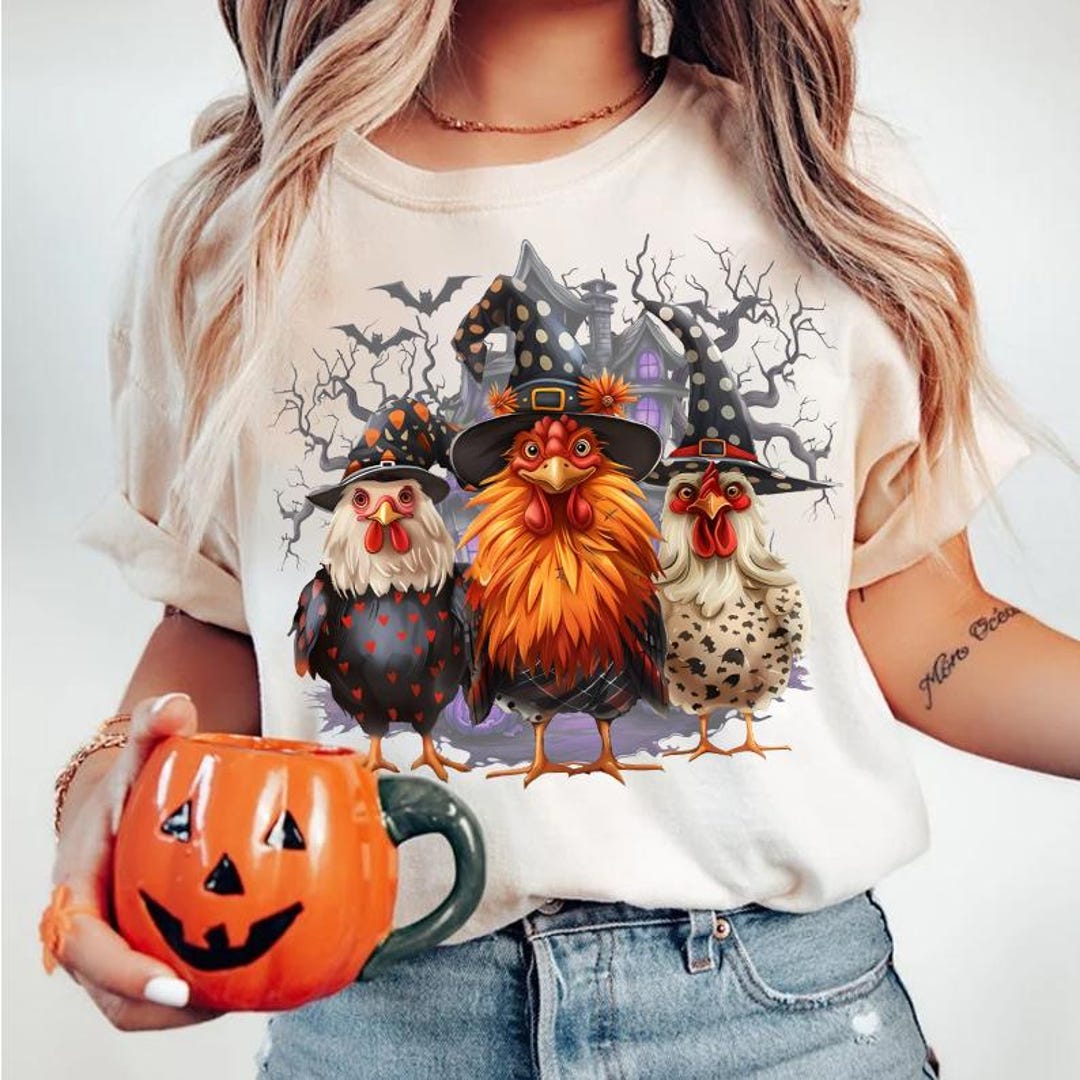 Halloween PNG, Spooky Chickens Png, Autumn Png Sublimation Design, Fall ...