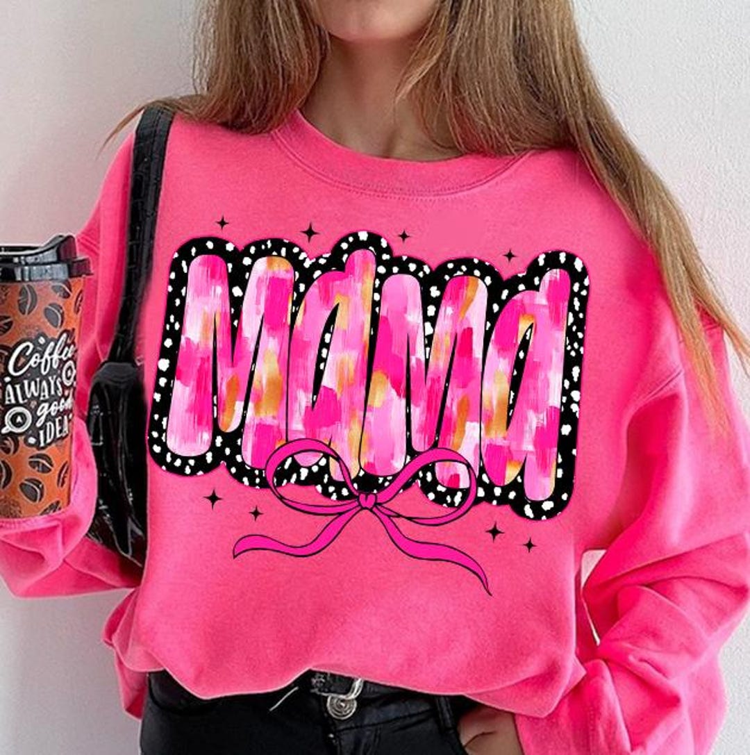 Preppy Mama Png, Cute Mama Png, Pink Mama Brushstroke Png, Mothers Day ...