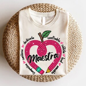 Spanish Teacher Heart Pencil Png, Teacher Valentine Day Png, Maestra ...