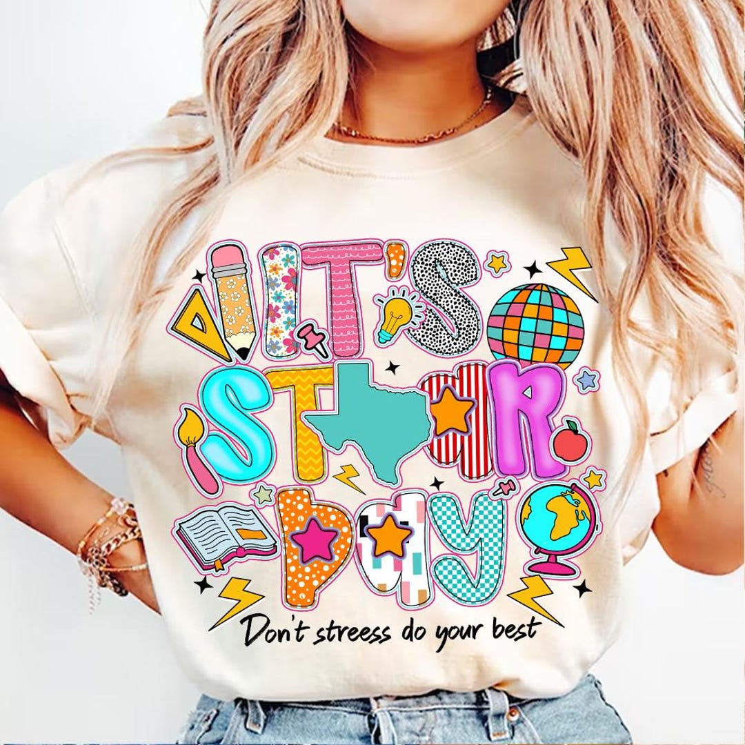 It's Star Day Don't Stress Do Your Best Png, Preppy Test Day Png ...
