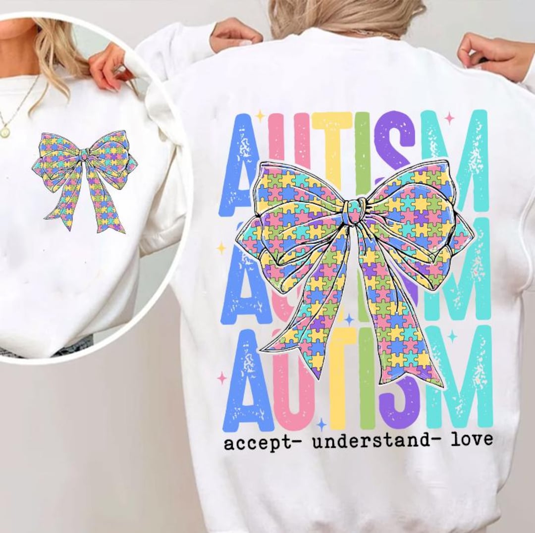 Retro Autism Awareness Coquette Bow Png, Autism Bow PNG, Autism Mama ...