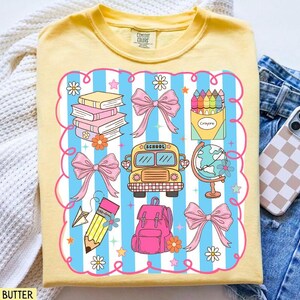 Preppy Back to School PNG Coquette, Globe, School Bus Png, Pencil Pink ...