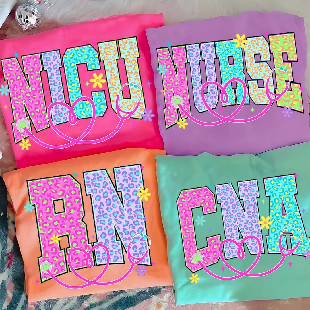 Neon Leopard Nurse Bundle PNG, Nurse Neon Distressed Png, Nurse CNA RN ...
