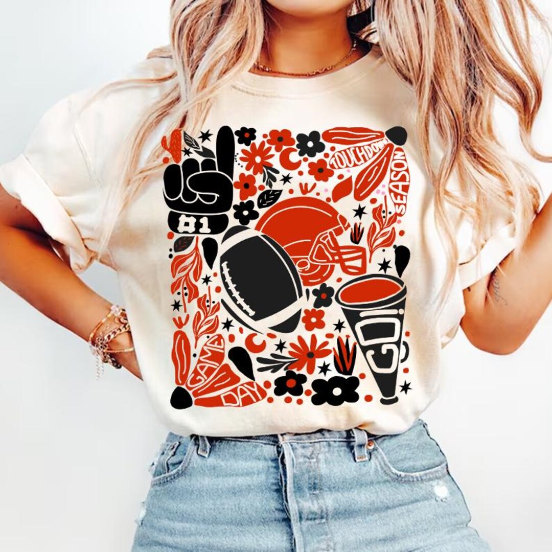 Touchdown Season Hand Draw Png, Retro Football Png, Football Mom Png ...